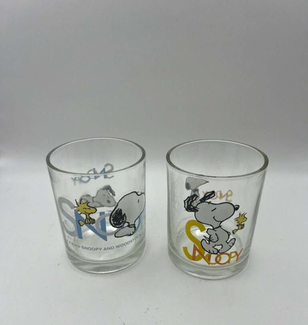 Vintage Snoopy Glasses Set of 2 - Etsy