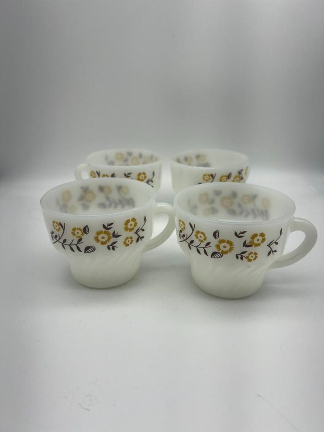 Vintage Termocrisa Milk Glass Mug - Set of 4 - Etsy