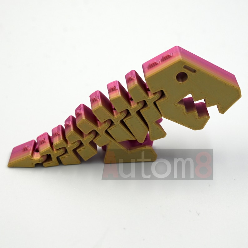 Flexi Rexy Flexible 3D Printed Animal Articulated Dinosaur Flexi Fidget ...