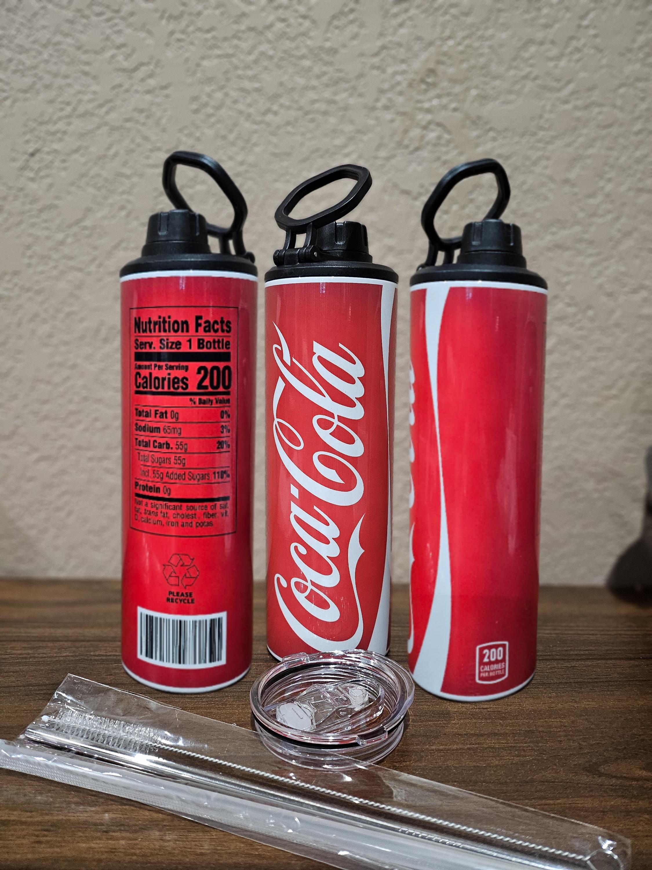 Coca Cola 20 Ounce Stainless Steel Tumbler/ Water Bottle Combo (2 Lids ...