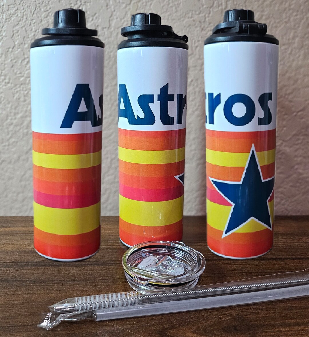 Houston Astros 20 Ounce Stainless Steel Tumbler/ Water Bottle Combo (2 ...