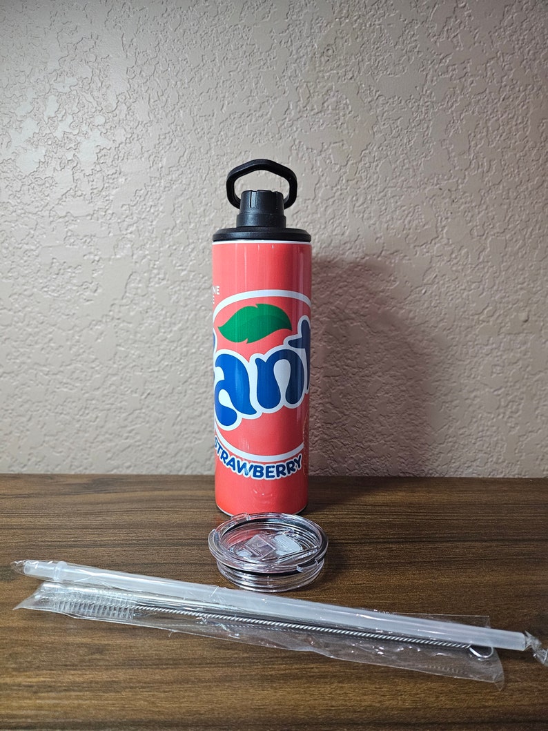 Fanta Strawberry 20 Ounce Stainless Steel Tumbler/ Water Bottle Combo ...