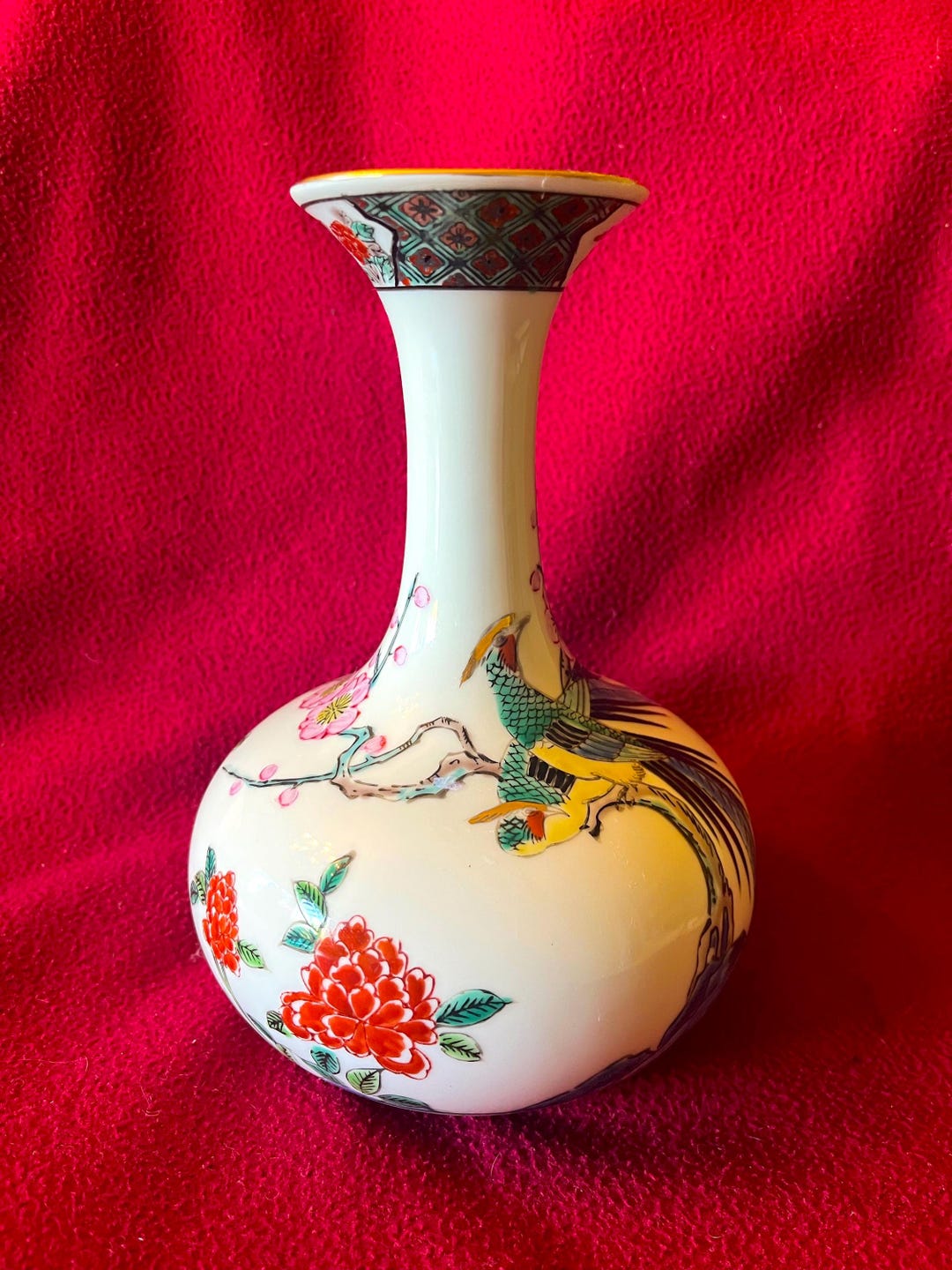 Antique Japanese Nippon Tokusei Vase in White Porcelain - Hand Painted ...