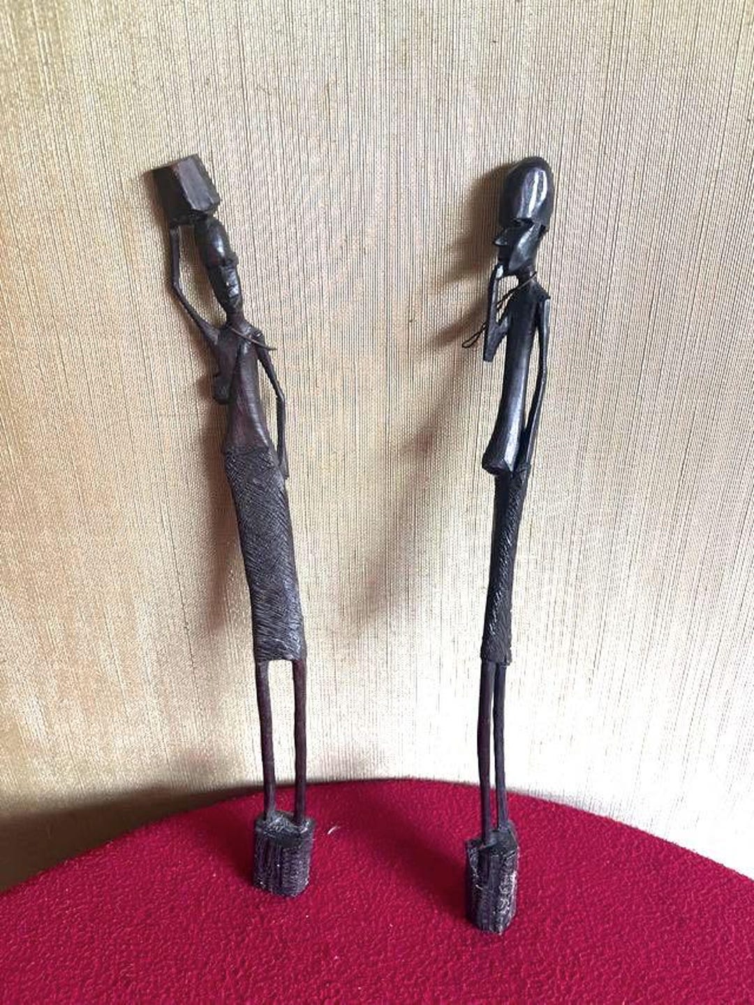 Ethnic African Figures | Handcrafted Wood Carving | Boho African ...