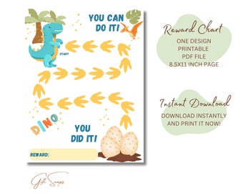 Printable Cool Dinosaur Reward Chart for Kids, a Way of Guiding ...