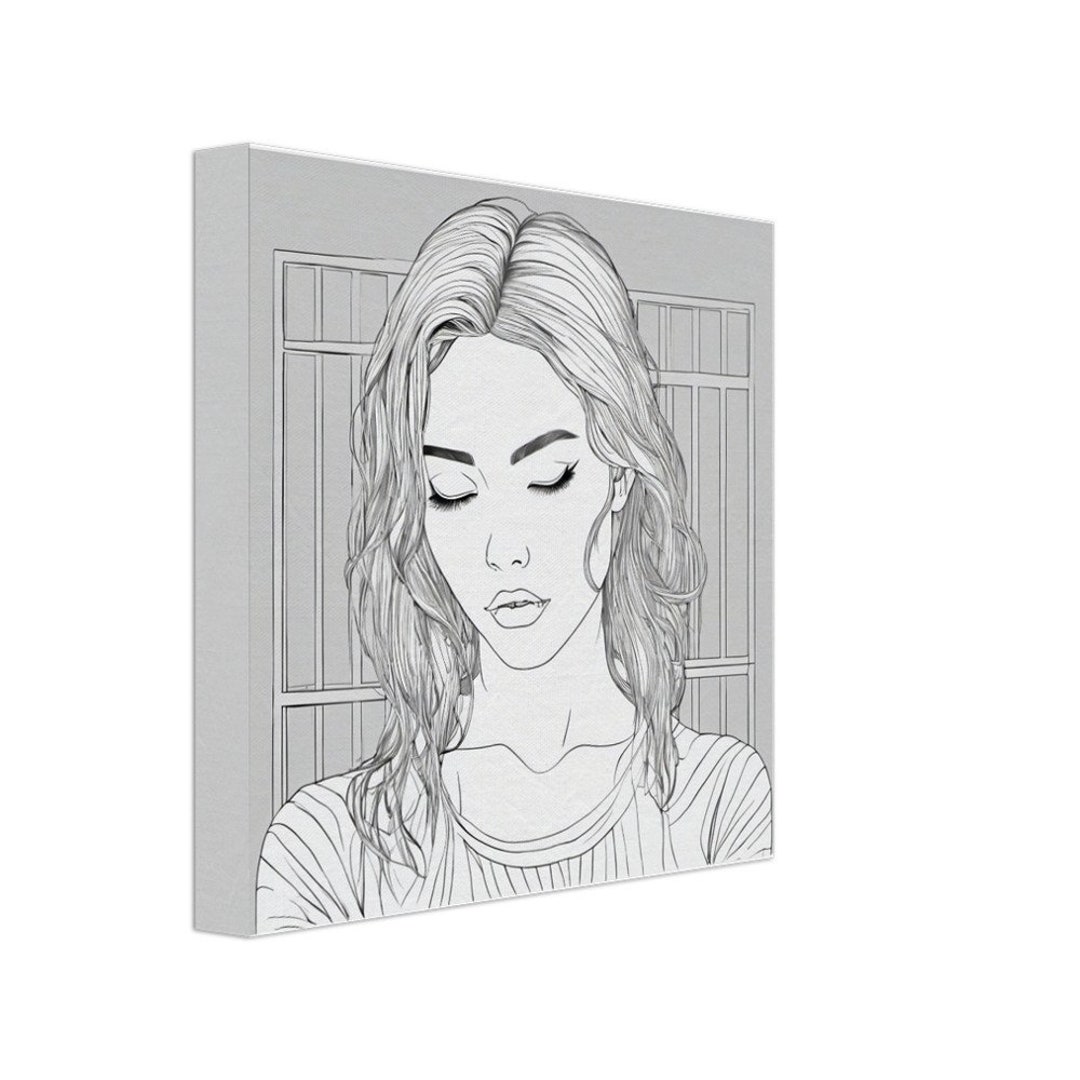 Confined. Line Art Canvas Drawing - Etsy