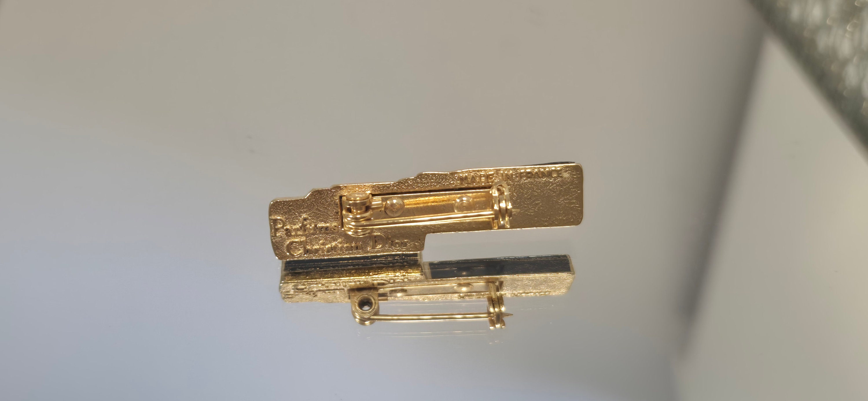 Vintage Christian Dior Parfums Enamel Bar Brooch 1980s RARE Vintage ...