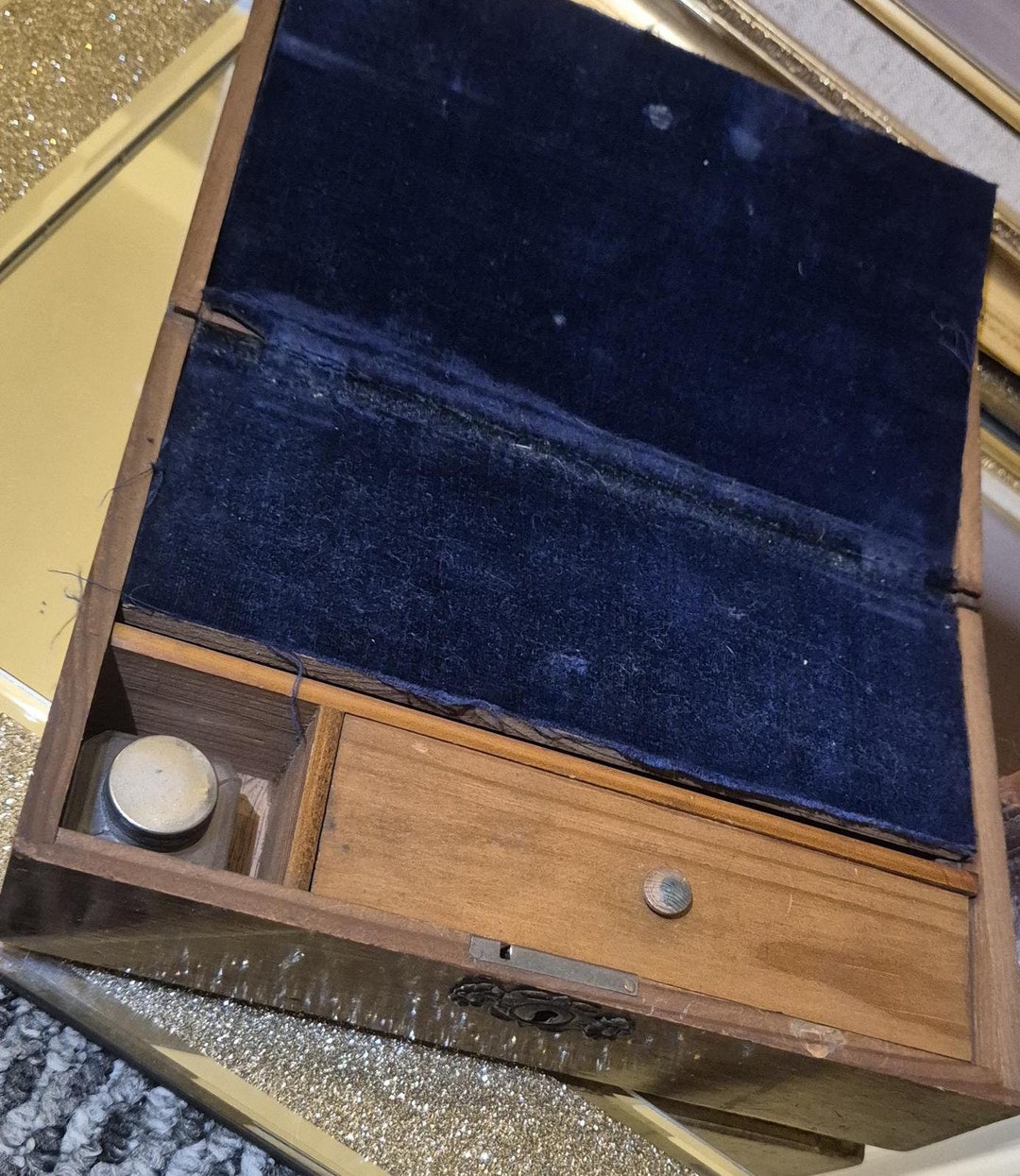 Antique Writing Slope Desk / Writing Box Antique Travel Writing Box ...