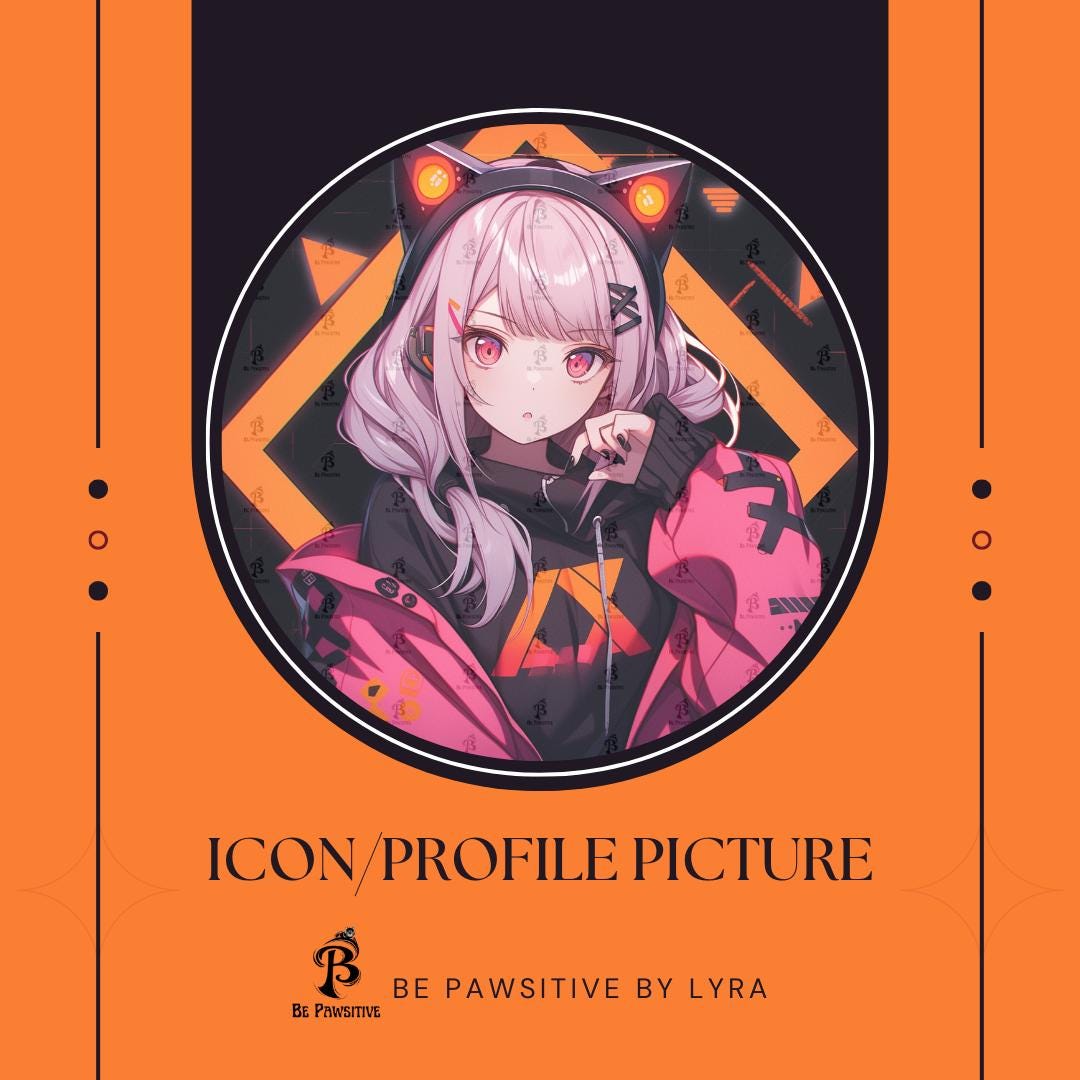 LIMITED Premade Icon/pfp | Cyberpunk Gamer / Streamer, Cat Ear Anime ...