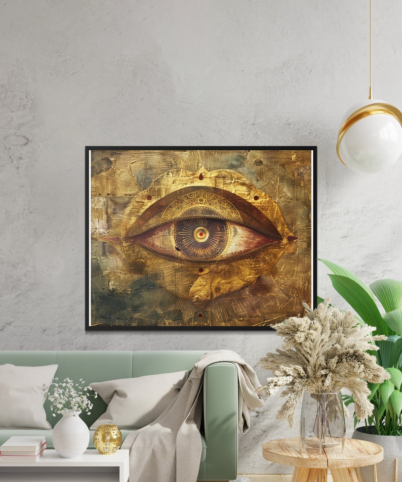 Mystical Eye Wall Art, Bohemian Decor, Abstract Eye Print, Spiritual ...