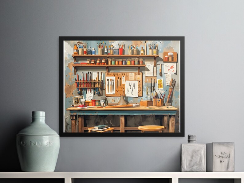 Artistic Workshop Wall Art, Creative Studio Decor, Artisan Workspace ...