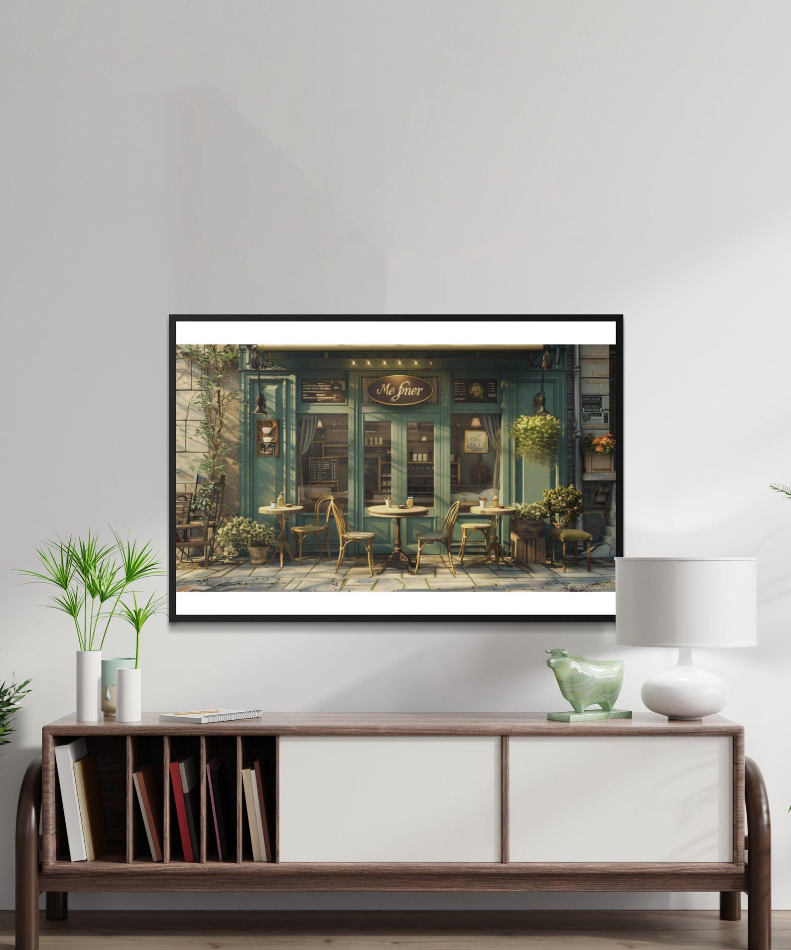 Charming Digital Café Art Print, Vintage Bistro Facade Download, French ...