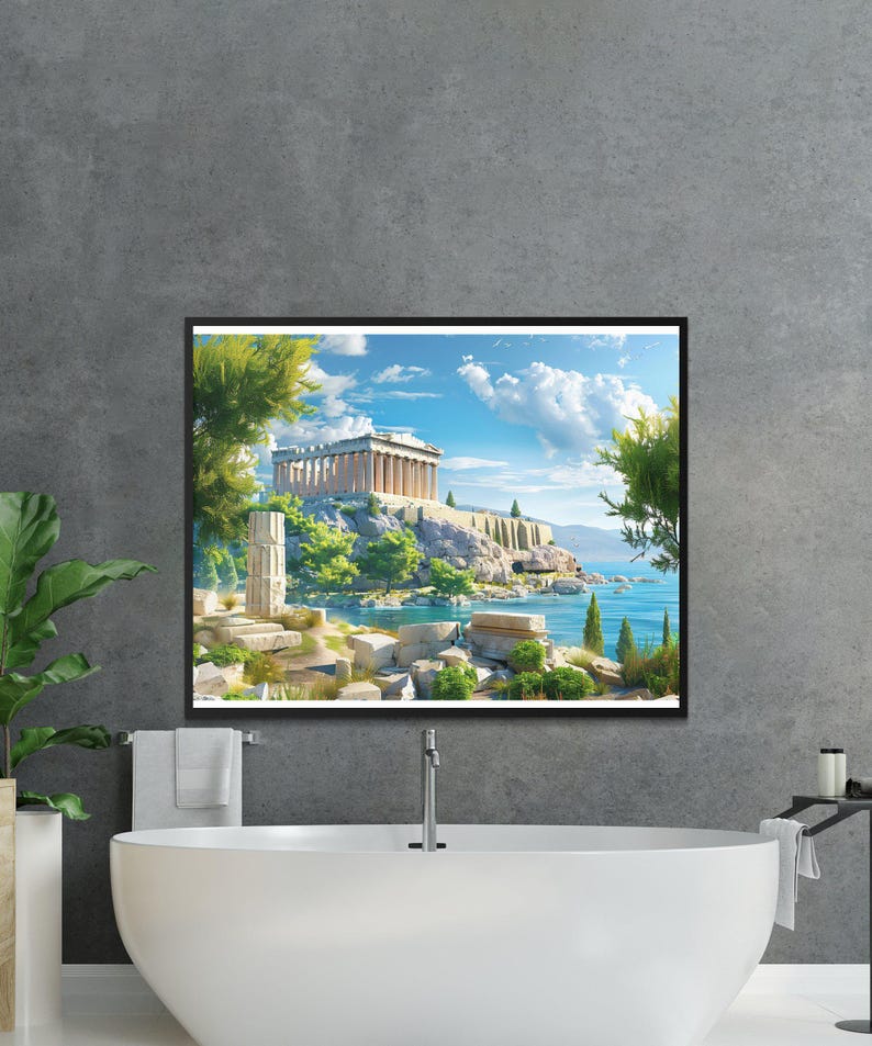 Ancient Greek Parthenon Digital Print, Historical Greece Wall Art ...
