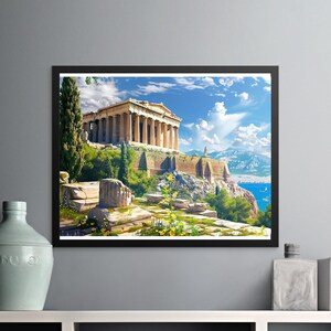 Ancient Greek Architecture Digital Art, Parthenon Acropolis Print ...