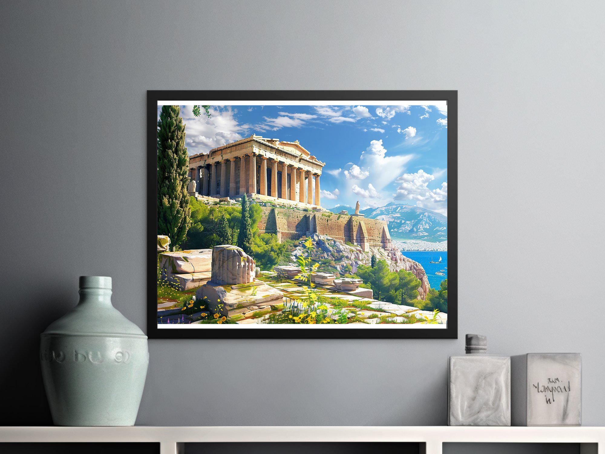 Ancient Greek Architecture Digital Art, Parthenon Acropolis Print ...
