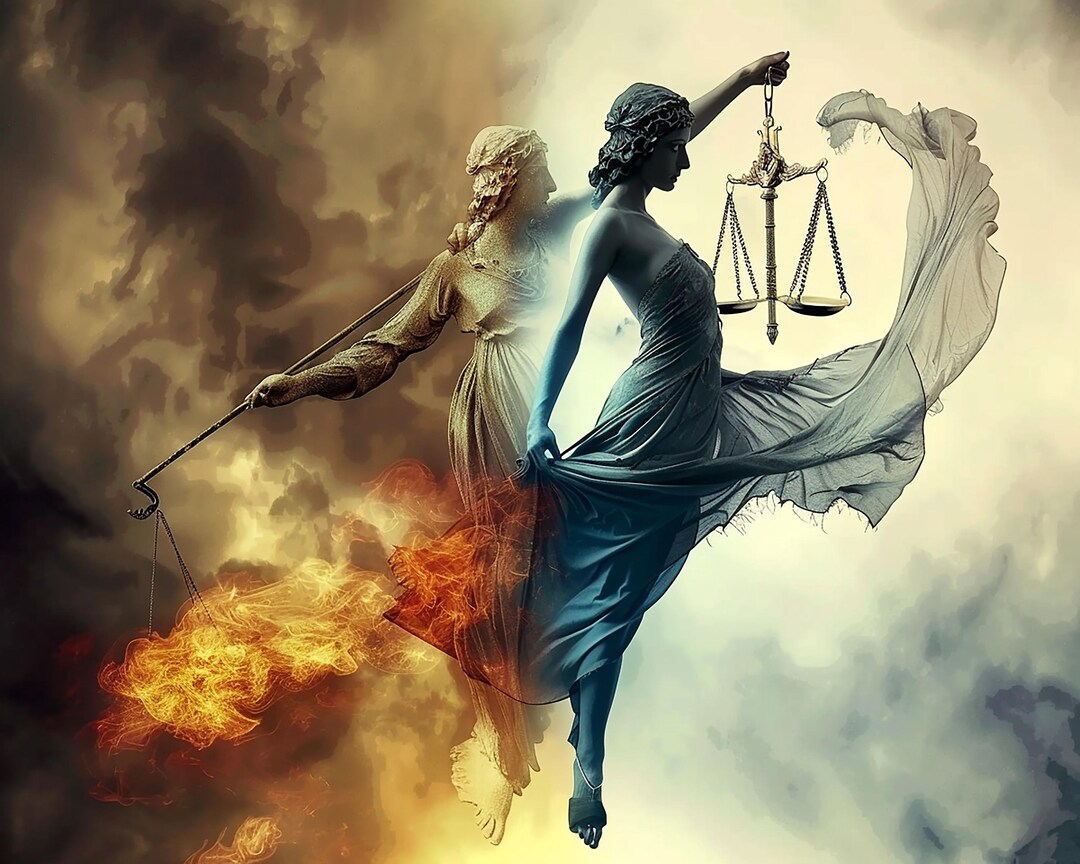 Lady Justice Digital Print Elegant Wall Decor Symbolizing Ethical ...
