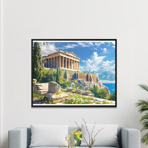 Ancient Greek Architecture Digital Art, Parthenon Acropolis Print ...