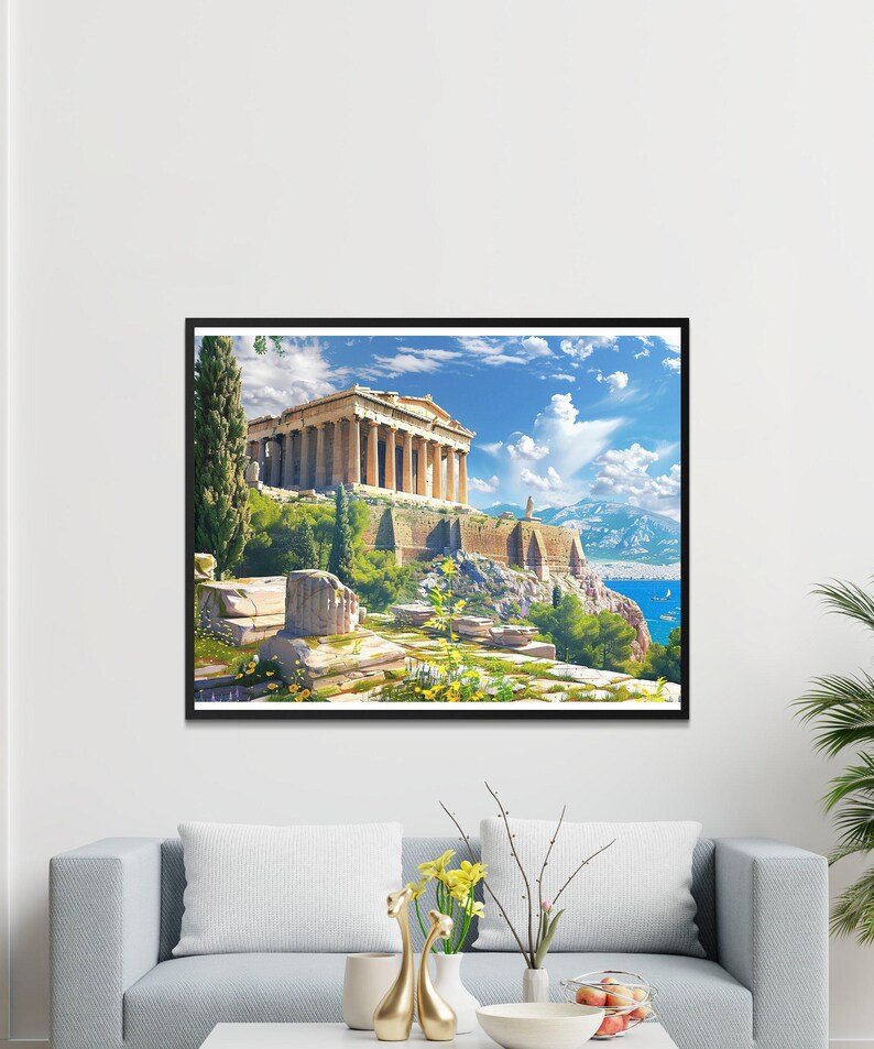 Ancient Greek Architecture Digital Art, Parthenon Acropolis Print ...