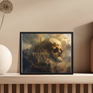 Fantasy Skull Castle Wall Art, Gothic Fantasy Art Print, Dark Castle ...