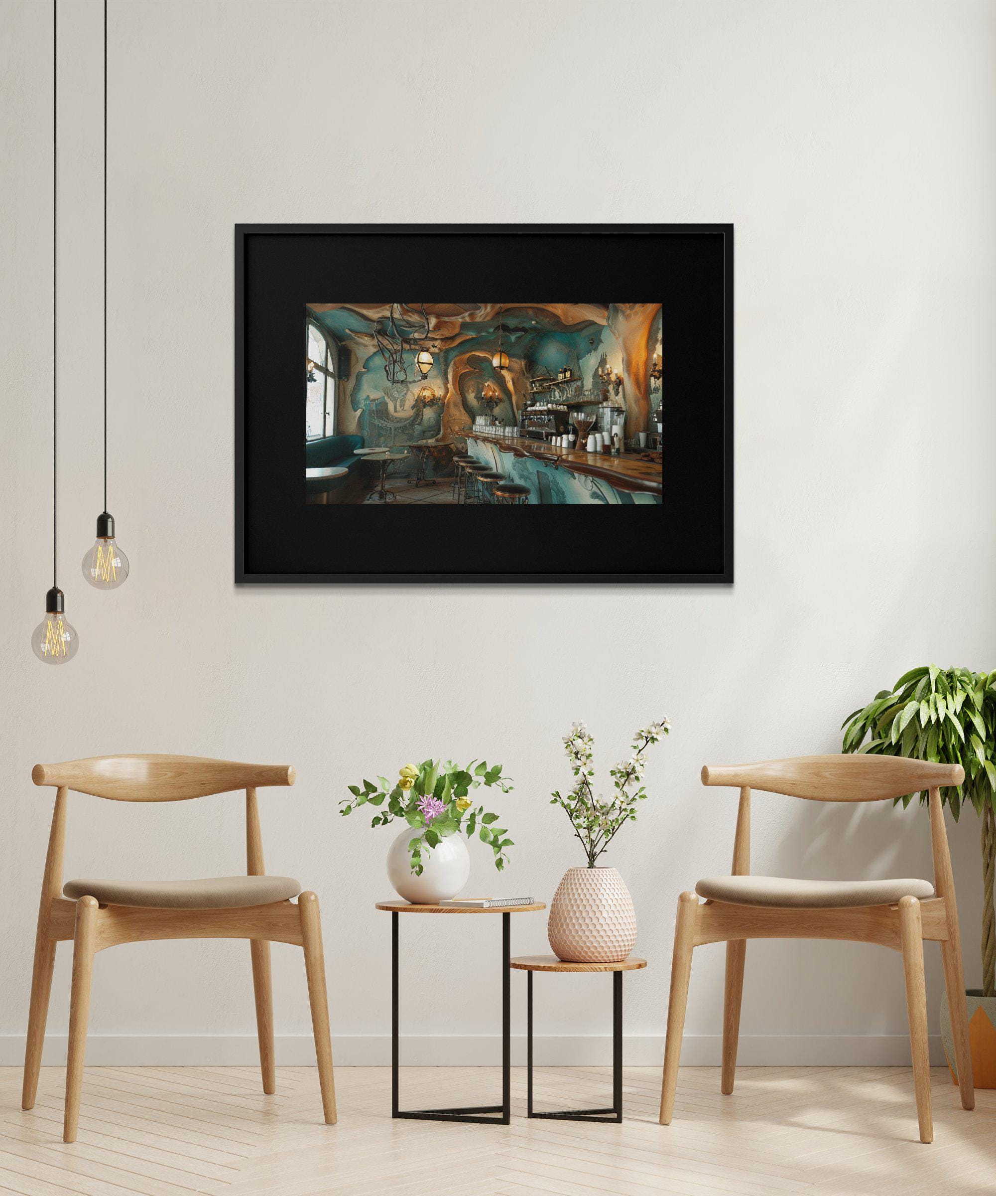 Fantasy Café Interior Digital Wallpaper, Mystical Coffee Shop Decor ...