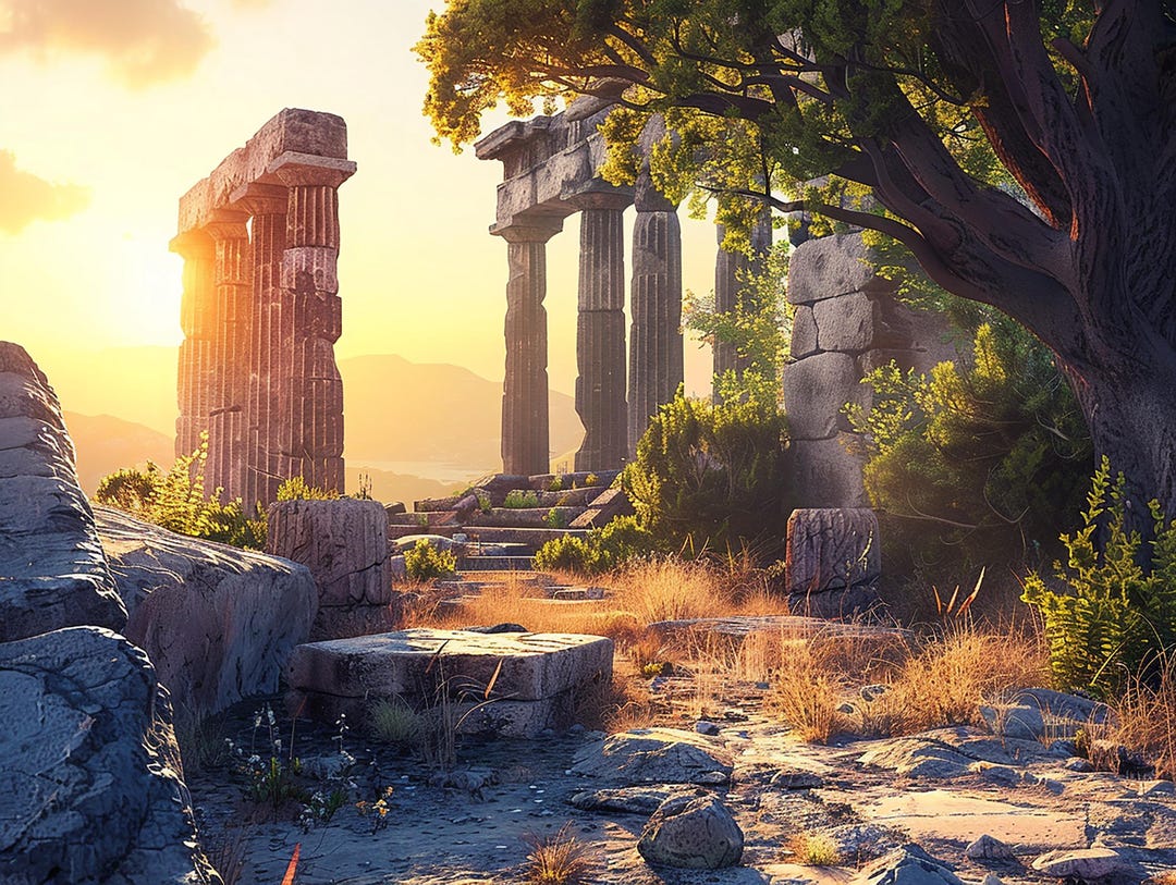 Digital Download Ancient Ruins Landscape, Scenic Digital Art Print ...