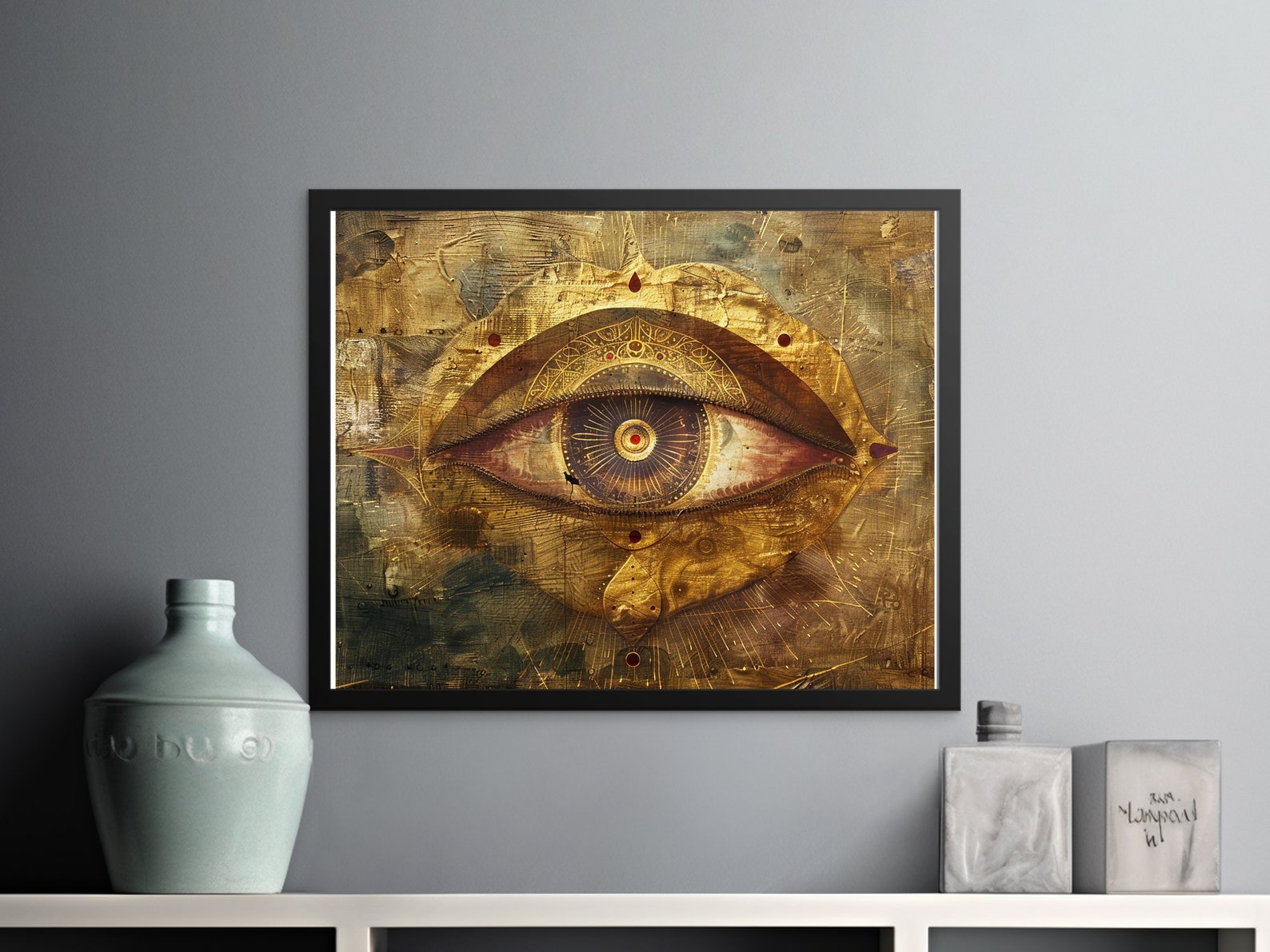 Mystical Eye Wall Art, Bohemian Decor, Abstract Eye Print, Spiritual ...