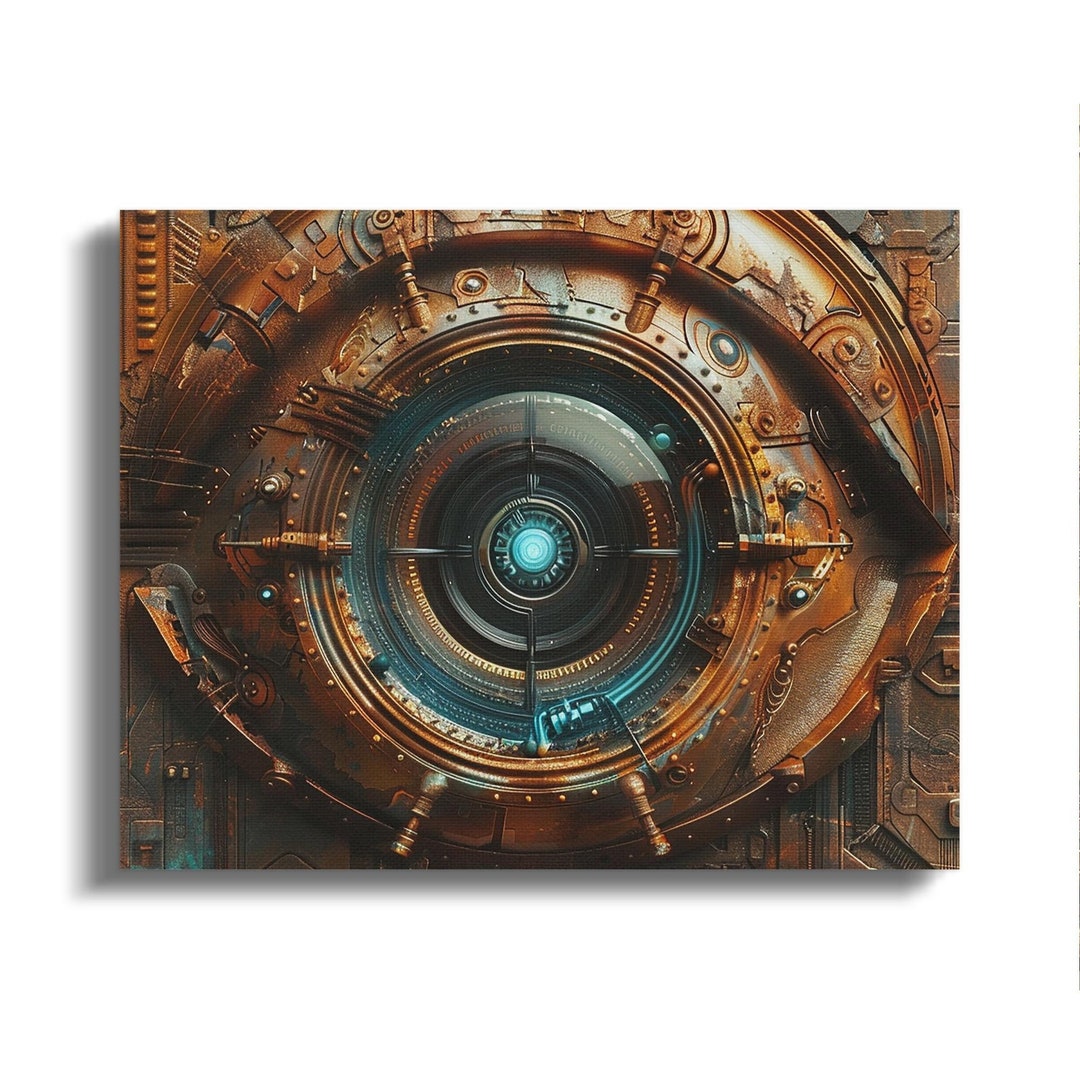 Steampunk Eye Digital Art, Futuristic Steampunk Wall Decor, Sci-fi ...