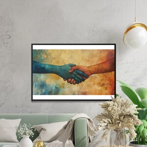 Artistic Handshake Digital Art Print, Inspirational Wall Art, Abstract ...