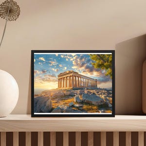 Ancient Greek Parthenon Digital Download, Sunset Acropolis Athens Wall ...