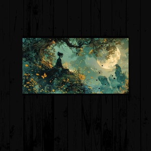 Enchanted Forest Digital Artwork, Mystical Moonlight Scenery, Fantasy ...