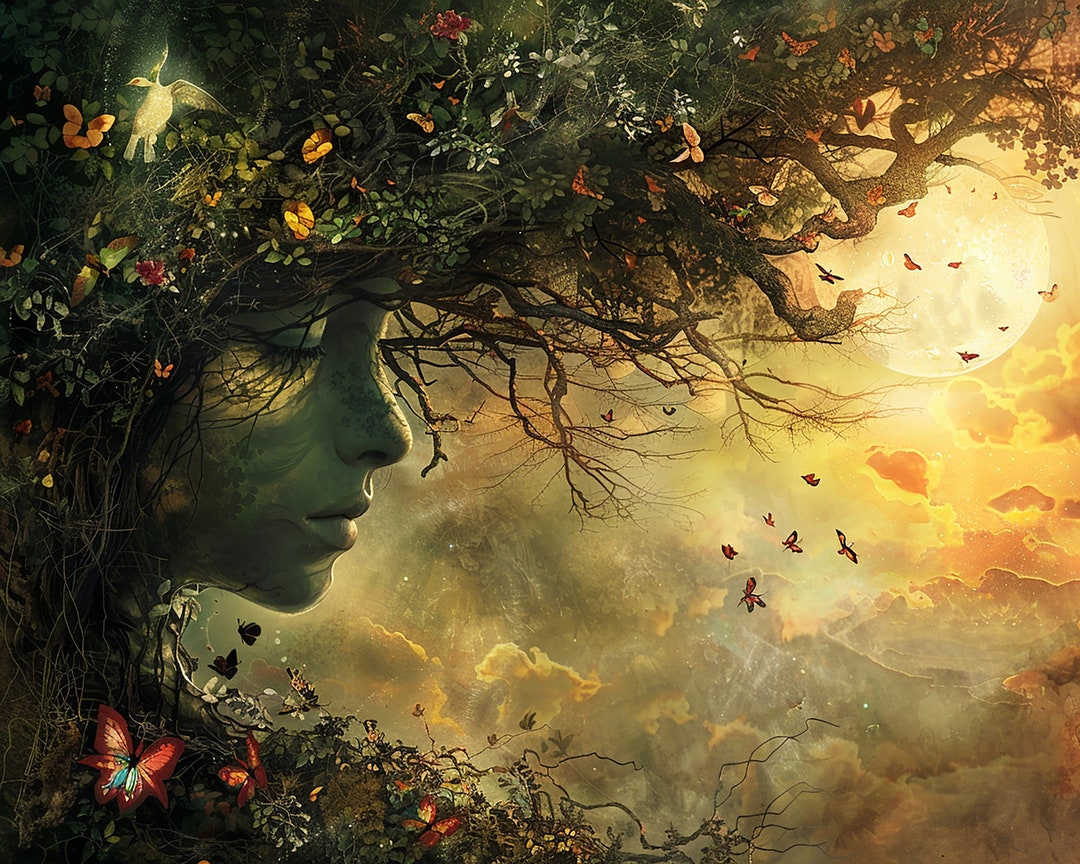 Mystical Nature Wall Art, Dreamy Landscape Print, Enchanted Forest ...