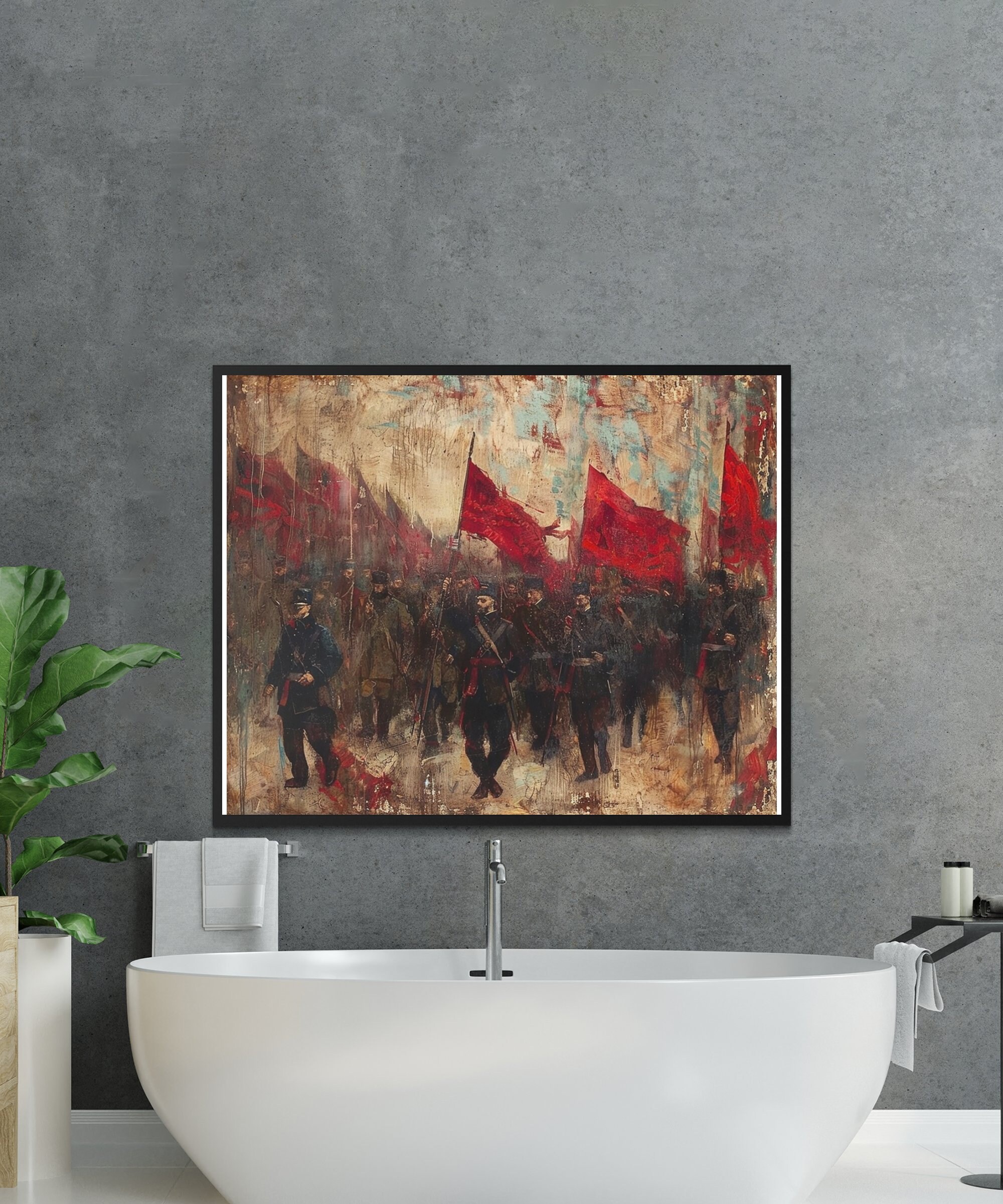 Vintage Military March Wall Art, Historical Battle Scene Artwork ...