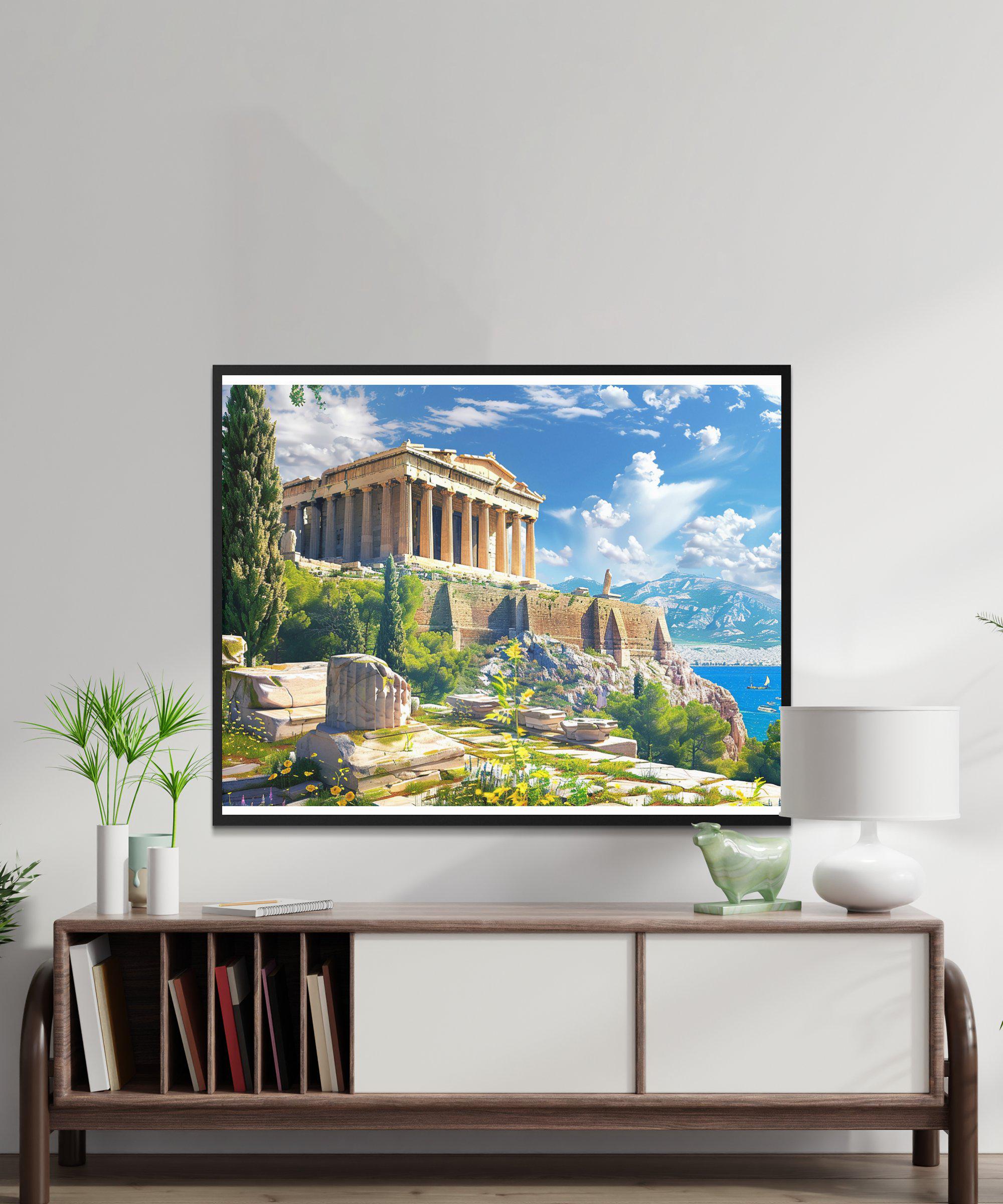 Ancient Greek Architecture Digital Art, Parthenon Acropolis Print ...