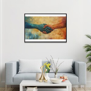 Artistic Handshake Digital Art Print, Inspirational Wall Art, Abstract ...