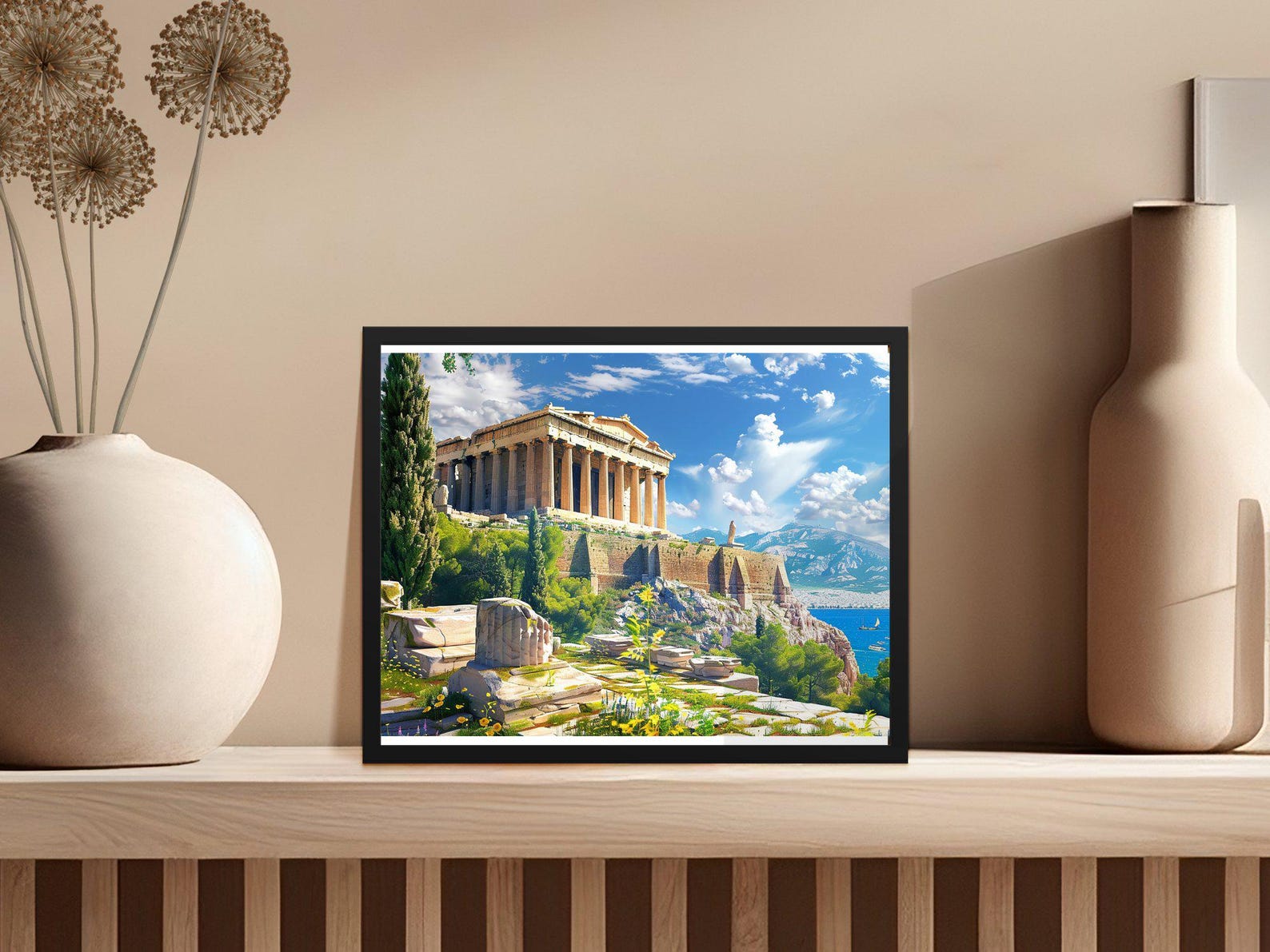 Ancient Greek Architecture Digital Art, Parthenon Acropolis Print ...