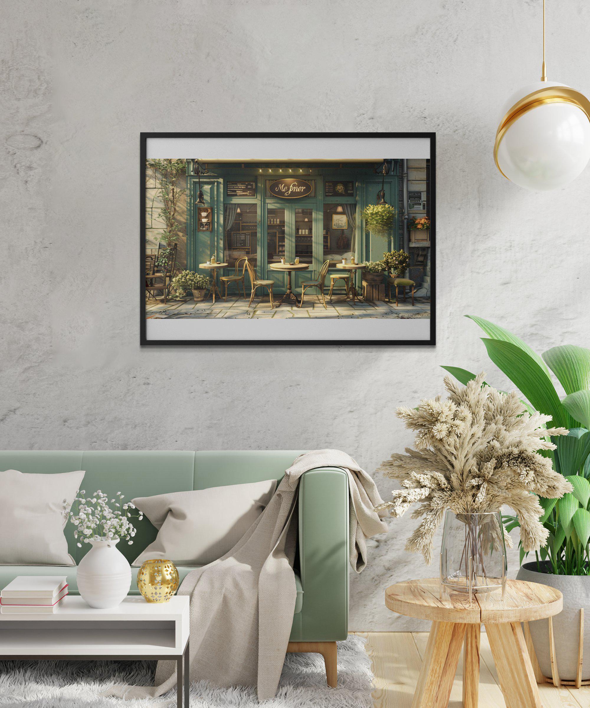 Charming Digital Café Art Print, Vintage Bistro Facade Download, French ...