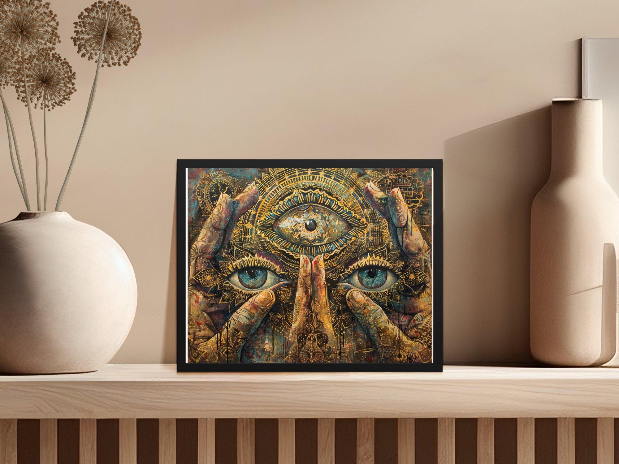 Mystical Eye Art Digital Download, Intricate Mandala Design, Third Eye ...