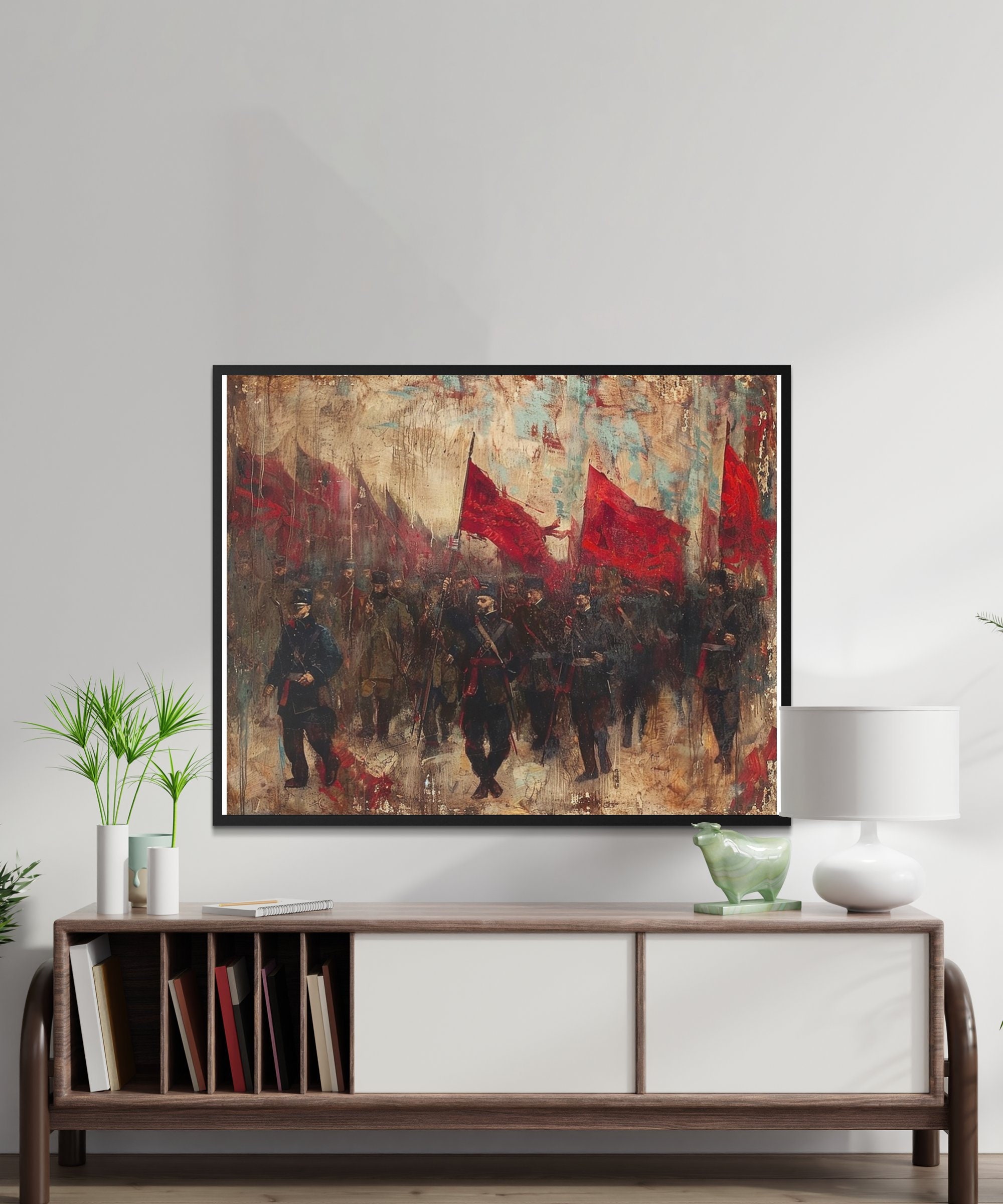 Vintage Military March Wall Art, Historical Battle Scene Artwork ...