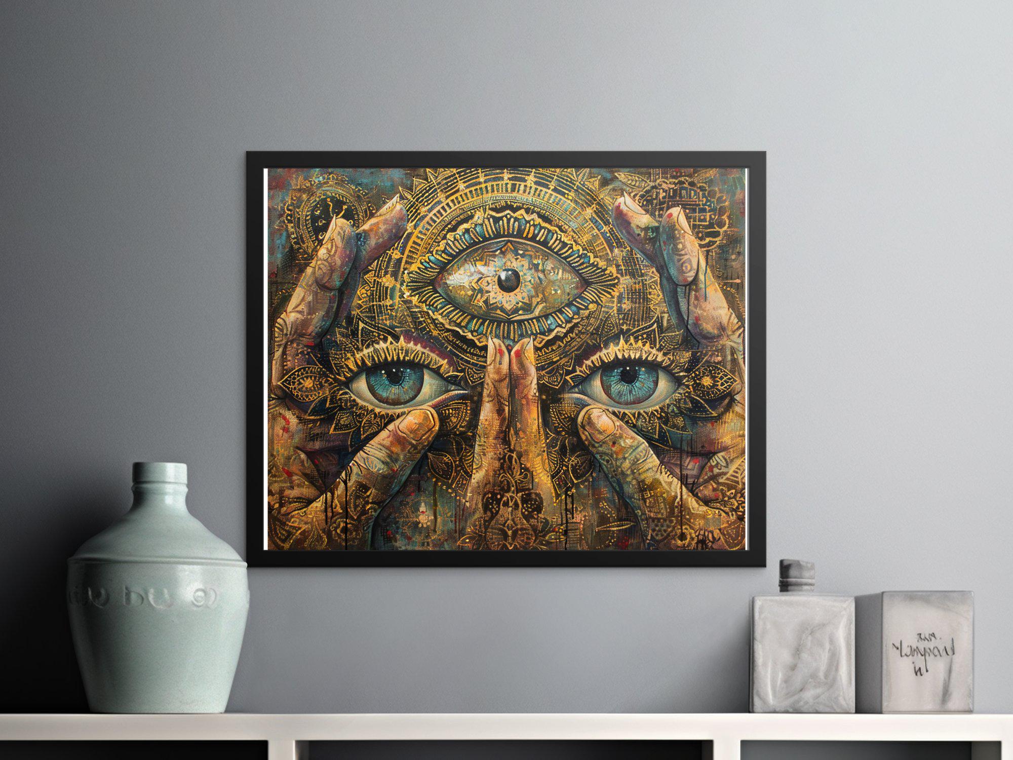 Mystical Eye Art Digital Download, Intricate Mandala Design, Third Eye ...