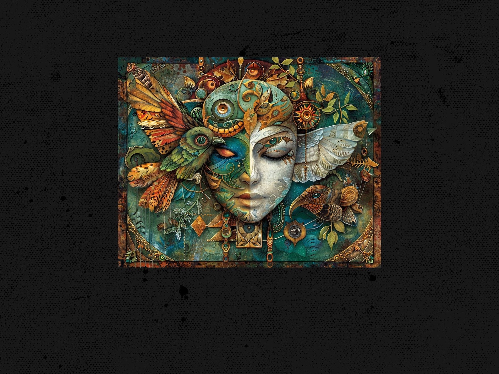 Surreal Mask Art Print, Digital Download, Abstract Nature Decor ...