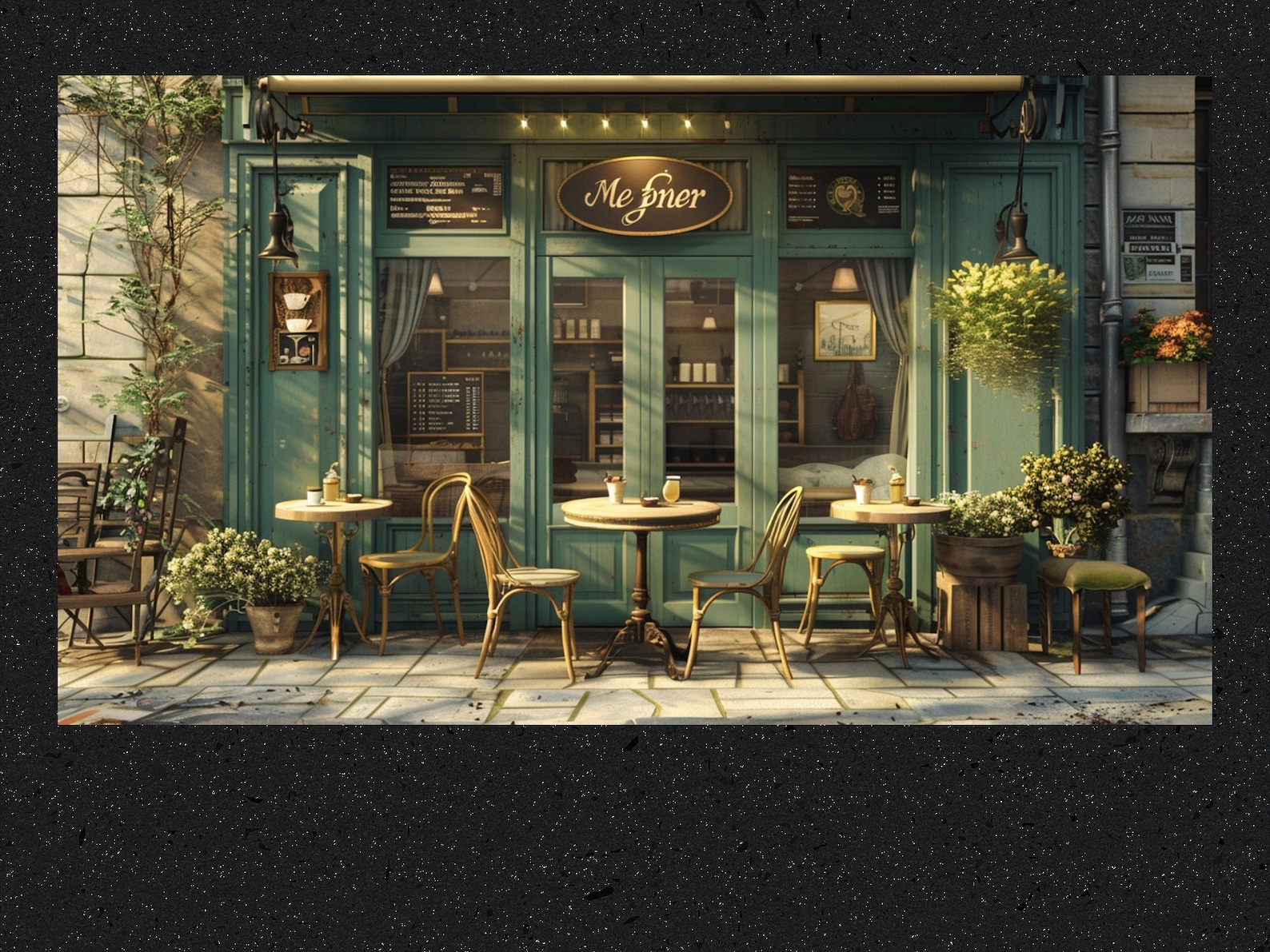 Charming Digital Café Art Print, Vintage Bistro Facade Download, French ...