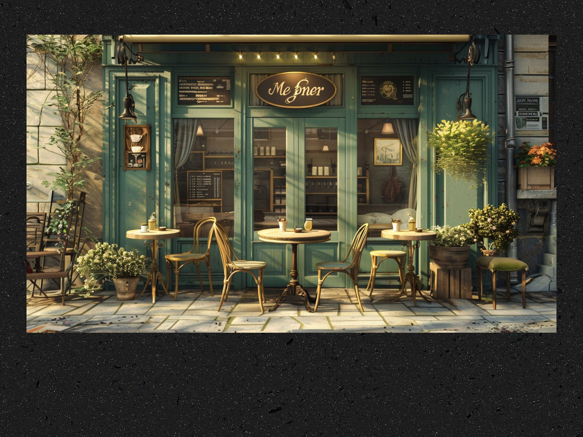 Charming Digital Café Art Print, Vintage Bistro Facade Download, French ...