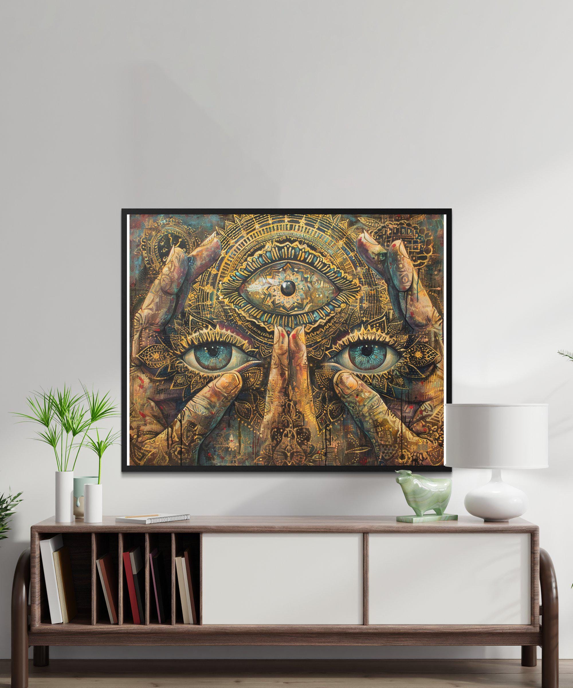 Mystical Eye Art Digital Download, Intricate Mandala Design, Third Eye ...