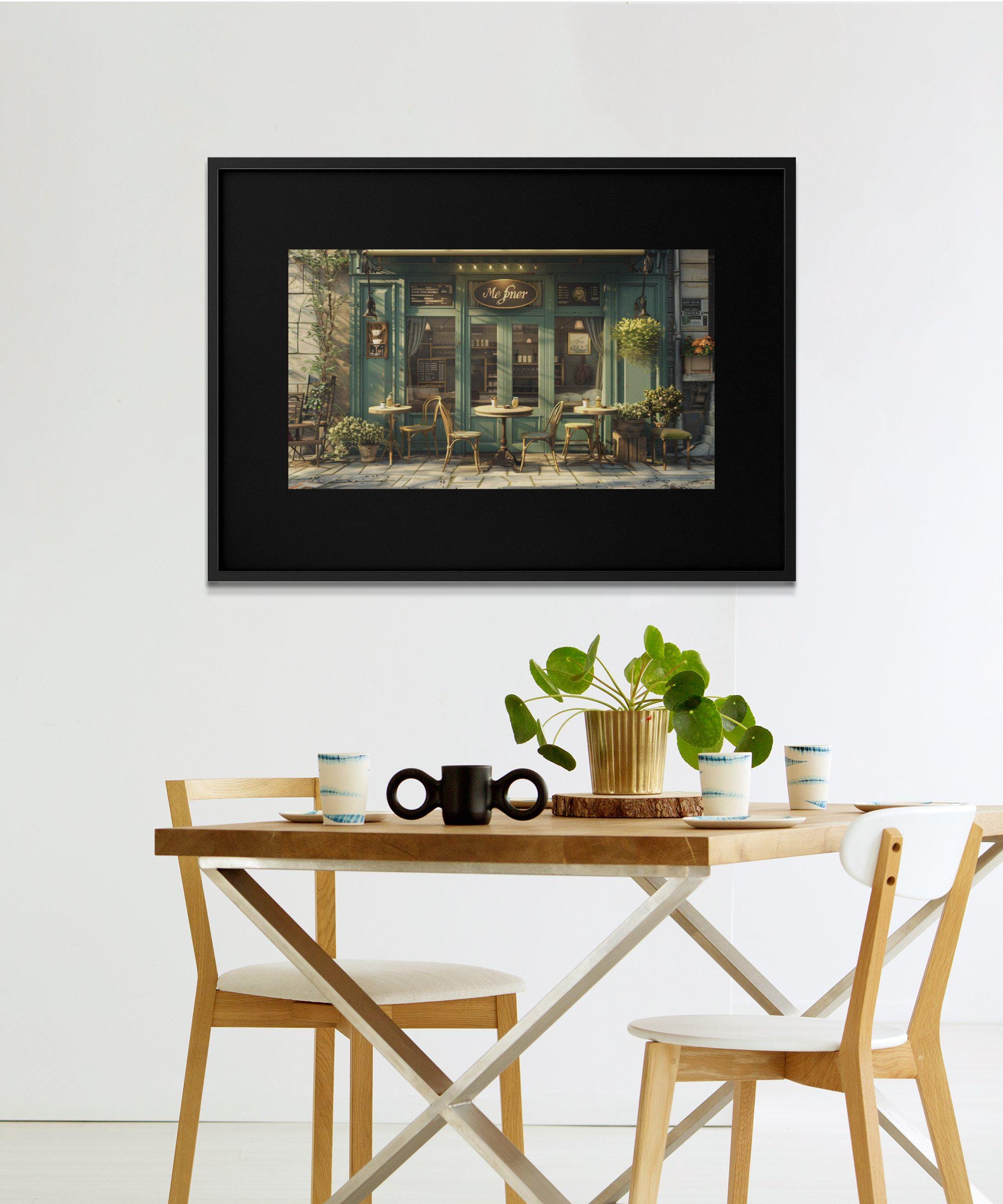 Charming Digital Café Art Print, Vintage Bistro Facade Download, French ...
