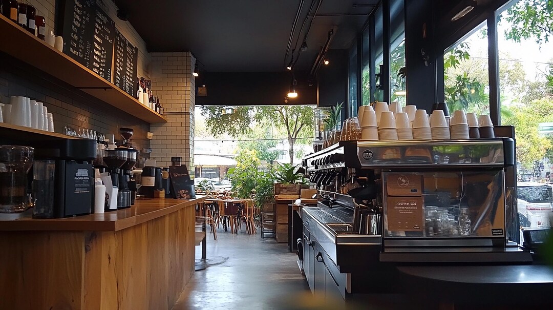 Cozy Coffee Shop Interior Print, Modern Cafe Wall Art, Digital Download ...