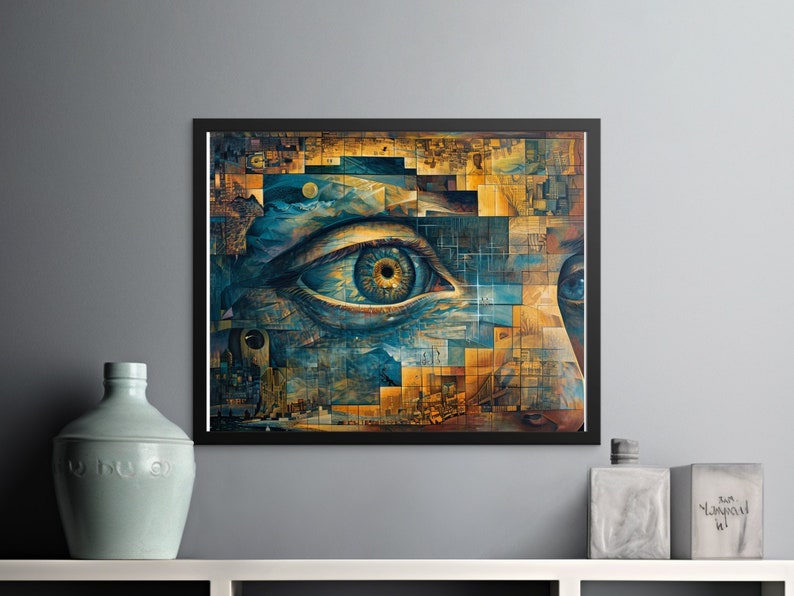 Abstract Eye Wall Art, Surrealism Artwork for Home Decor, Modern Art ...