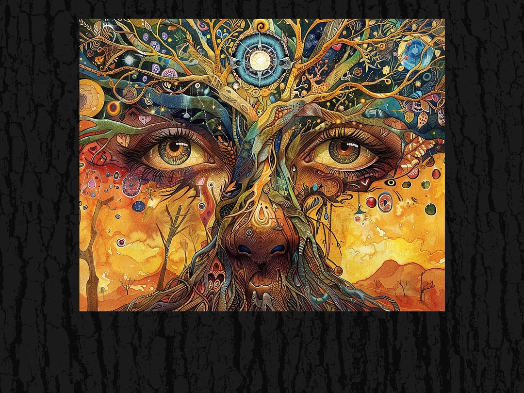 Psychedelic Tree of Life Art Print, Colorful Surreal Digital Download ...