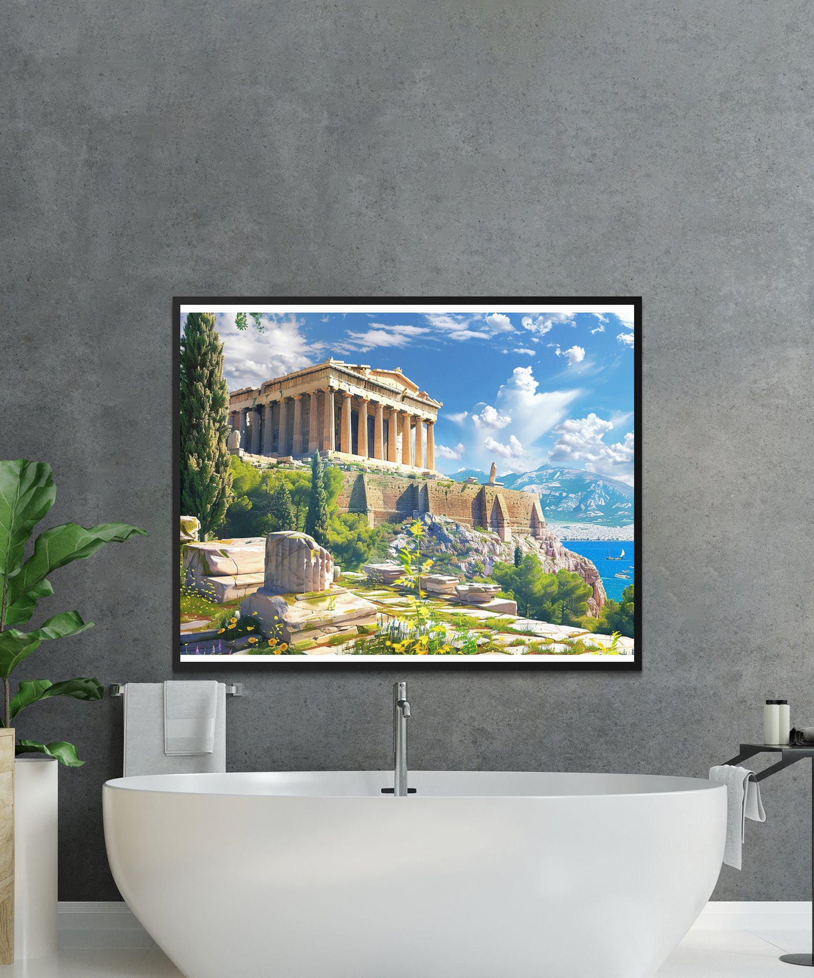 Ancient Greek Architecture Digital Art, Parthenon Acropolis Print ...