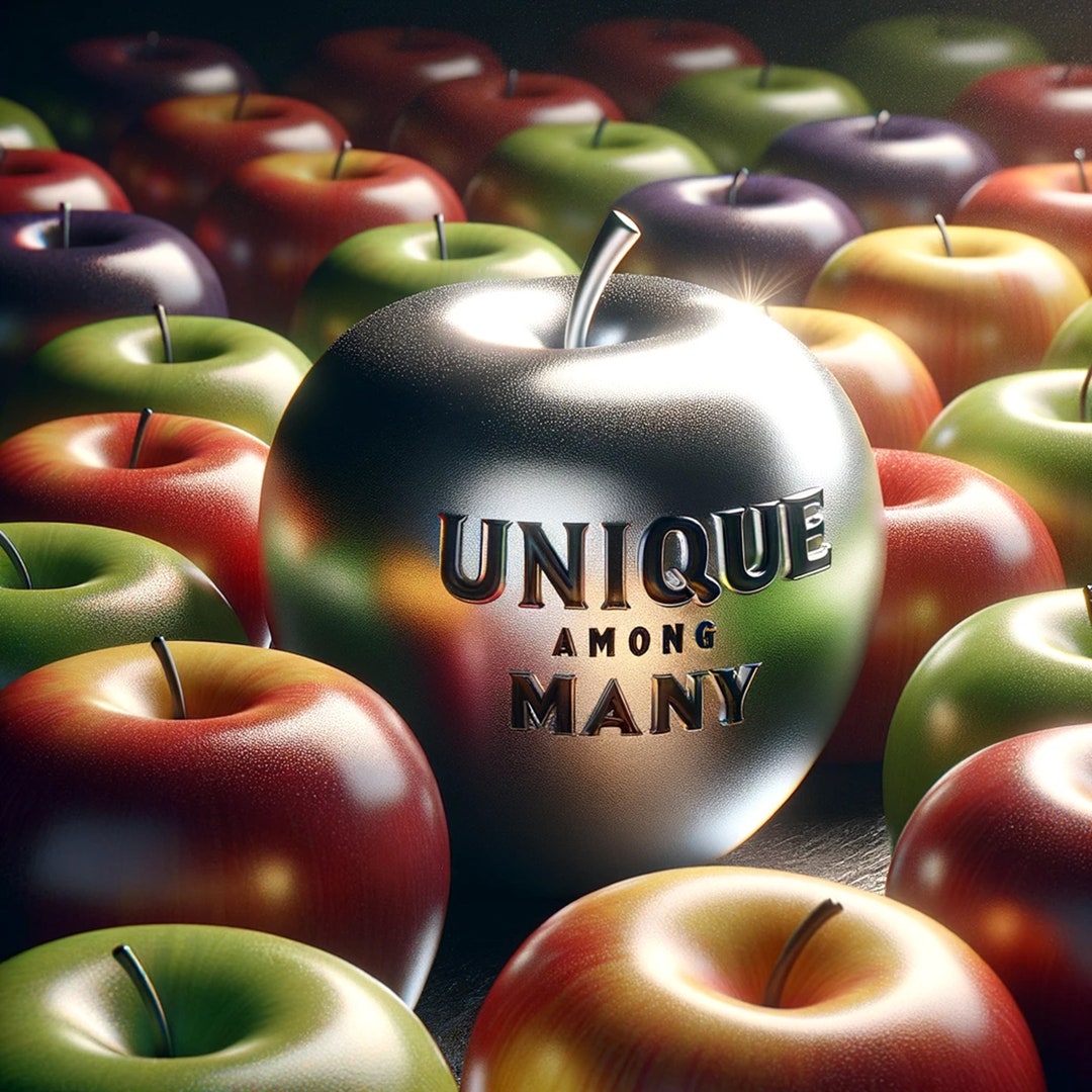 Unique Among Many Apple Design Sweatshirt, Stylish Fruit Graphic ...