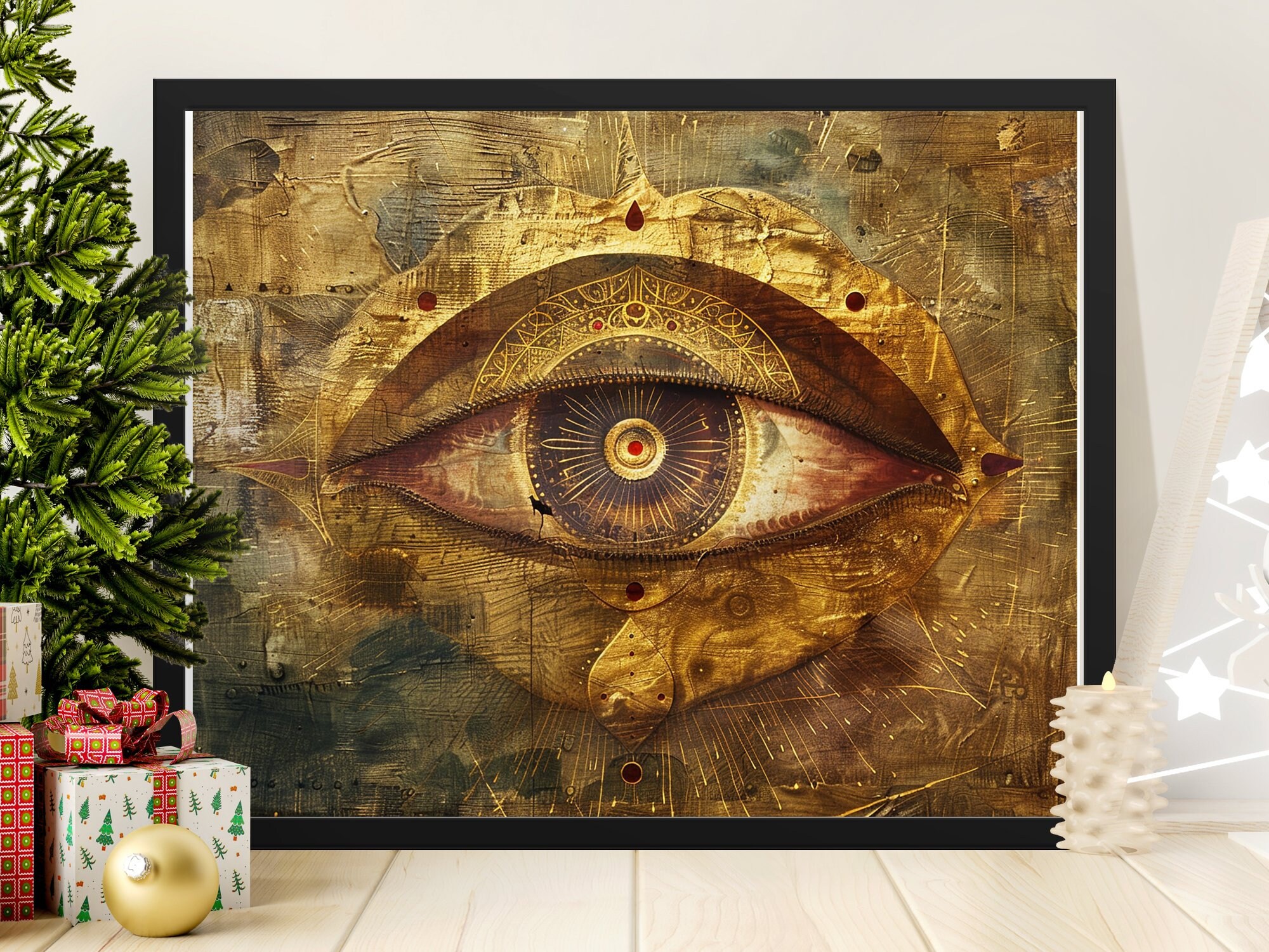 Mystical Eye Wall Art, Bohemian Decor, Abstract Eye Print, Spiritual ...